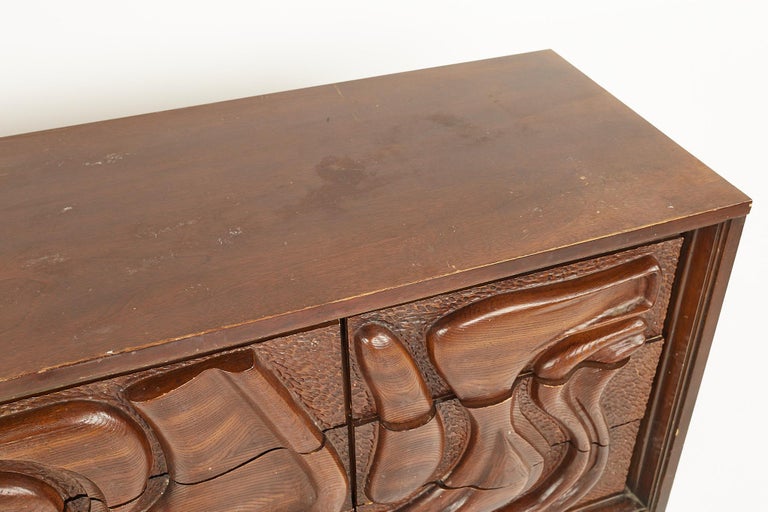 Witco Style Pulaski Mid Century Oceanic Lowboy Dresser at 1stDibs