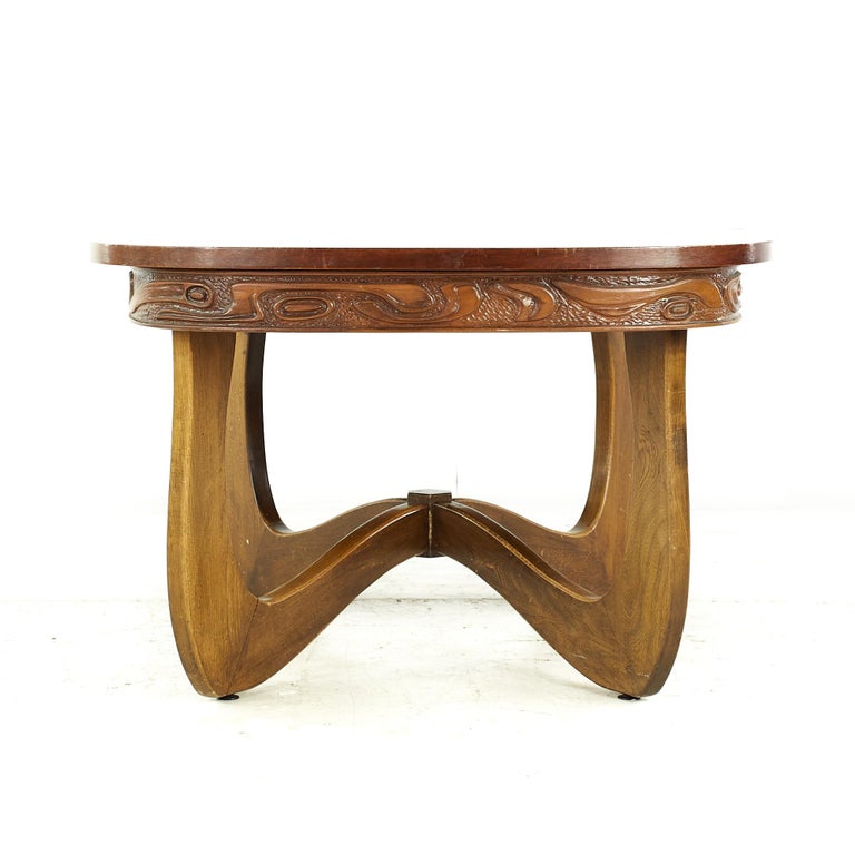 Witco Style Pulaski Oceanic Midcentury Dining Table with 1 Leaf For ...