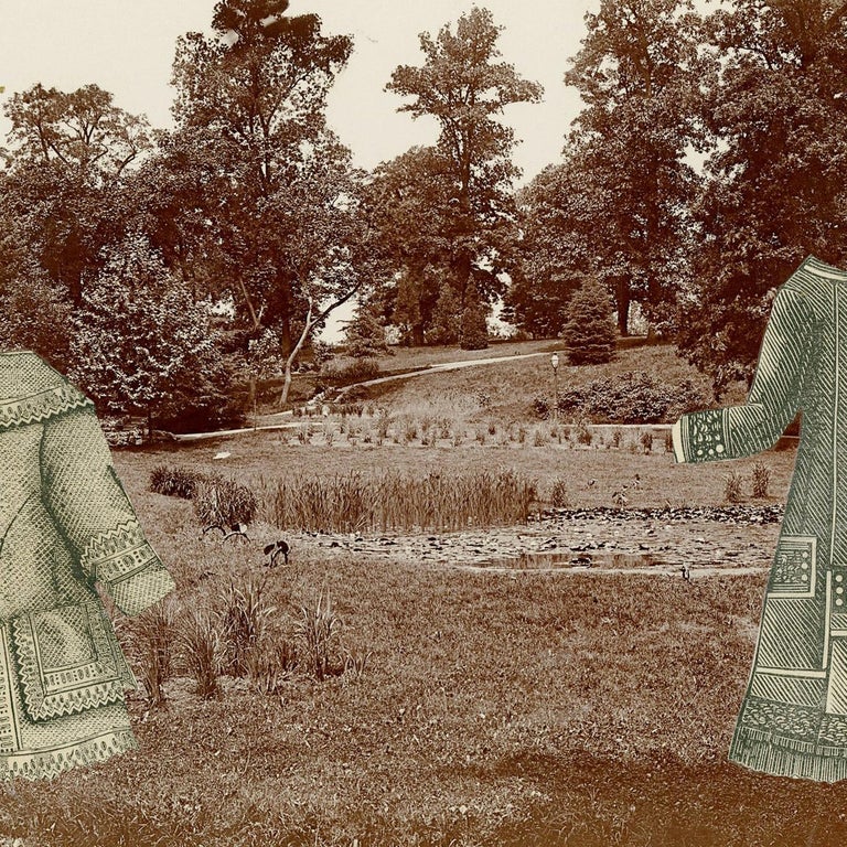 Witold Gordon - Two Headless young figures in a wooded landscape with a ...