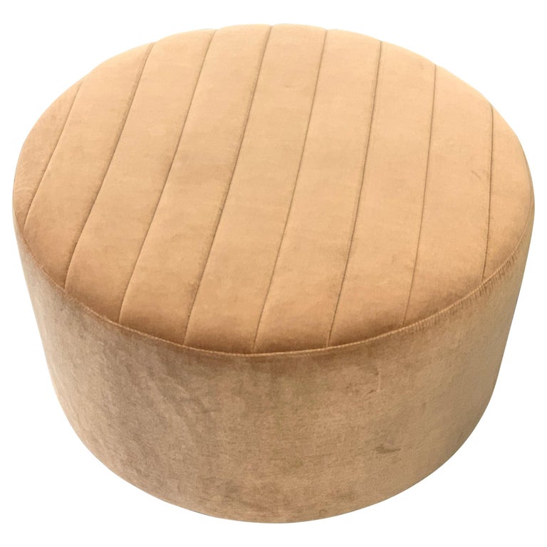 Wittmann Velvet Earth Oyster Ottoman at 1stDibs