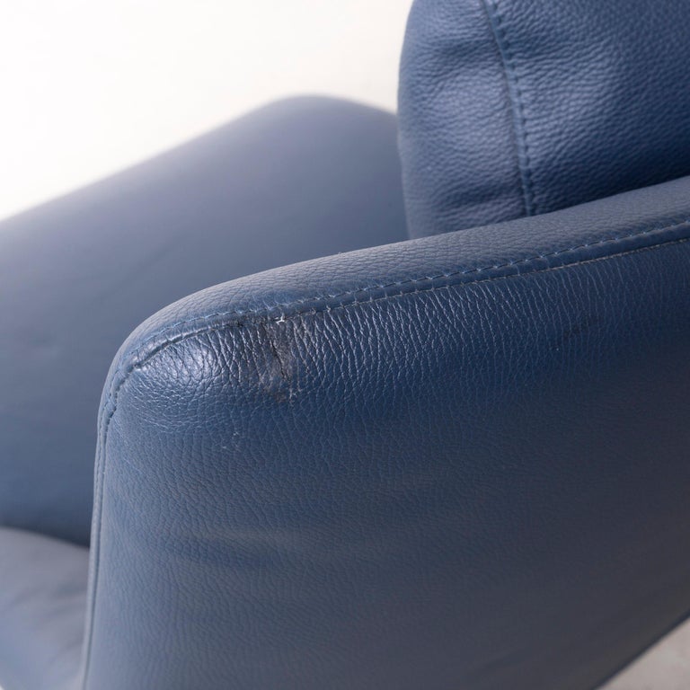 WK Wohnen Solo 699 Designer Leather Lounger Blue Genuine Leather ...