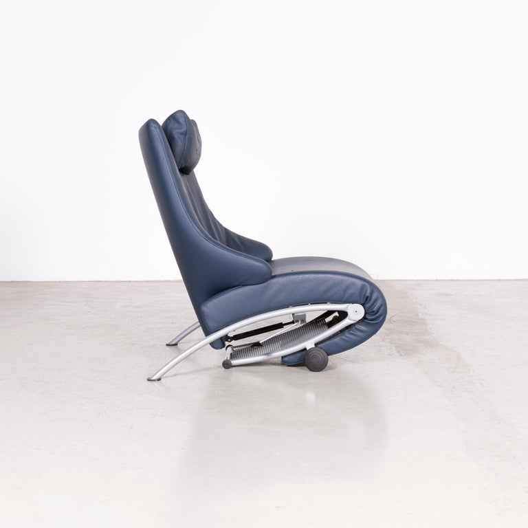 WK Wohnen Solo 699 Designer Leather Lounger Blue Genuine Leather ...