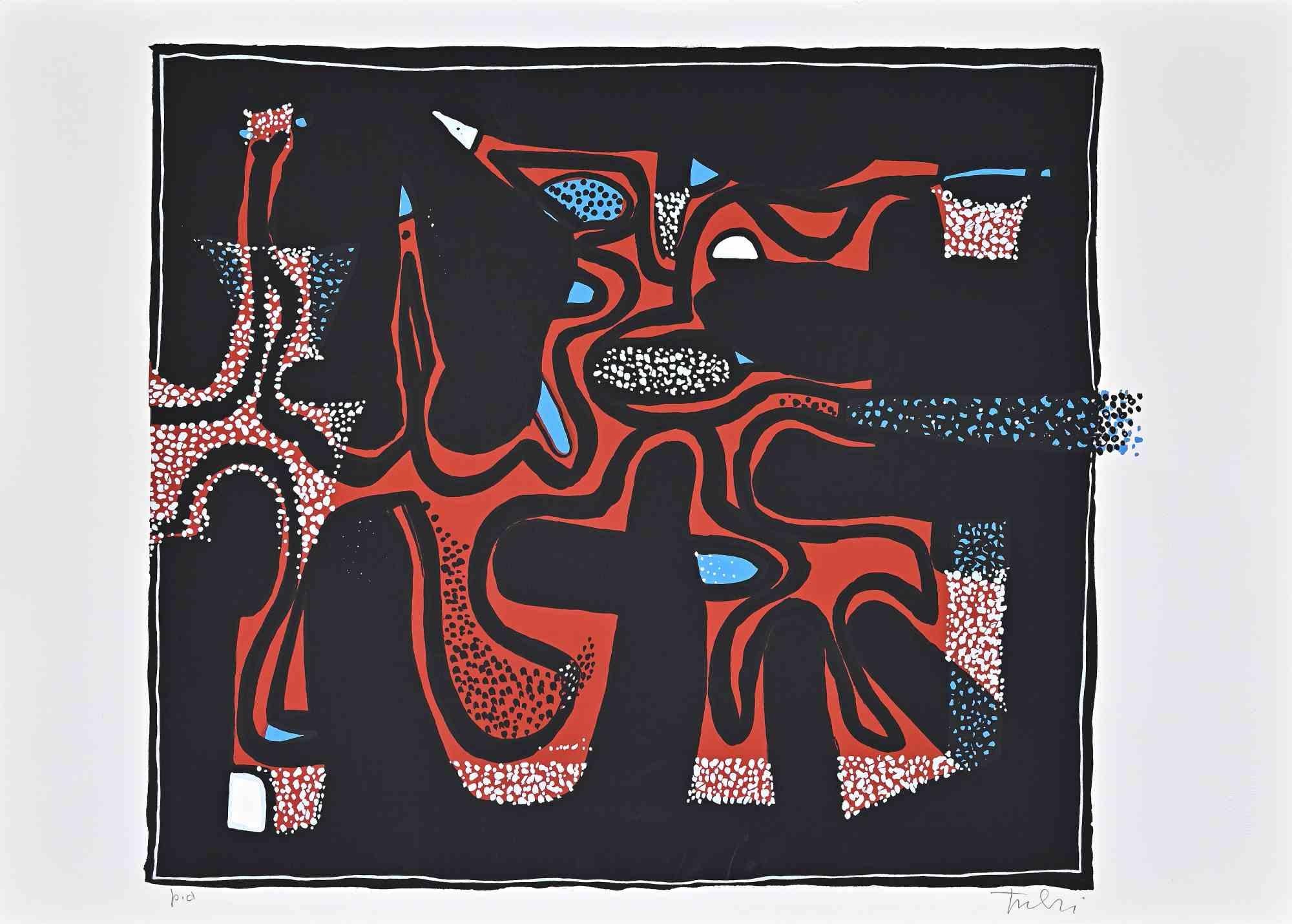 Wladimiro Tulli - Abstract Composition - Original Screen Print by ...