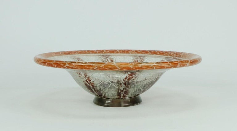 WMF Art Deco Ikora Glass Bowl Karl Wiedmann 1930s Orange and Dark Red ...