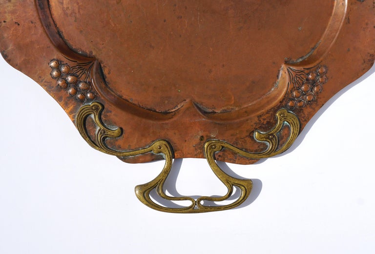 WMF Art Nouveau Jugendstil Copper and Brass Tray at 1stDibs