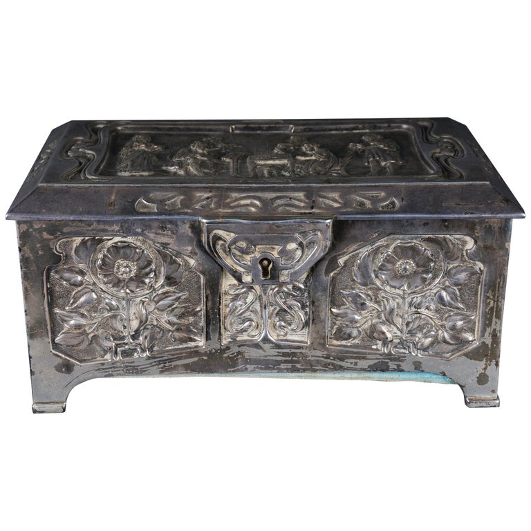 WMF Box Jewellery Chest Antique Art Nouveau Silvered Germany For Sale ...