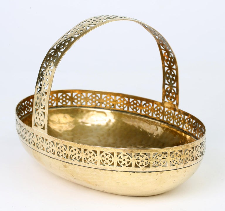 WMF German Jugendstil Pierced Brass Bread Basket in Manner of Josef ...