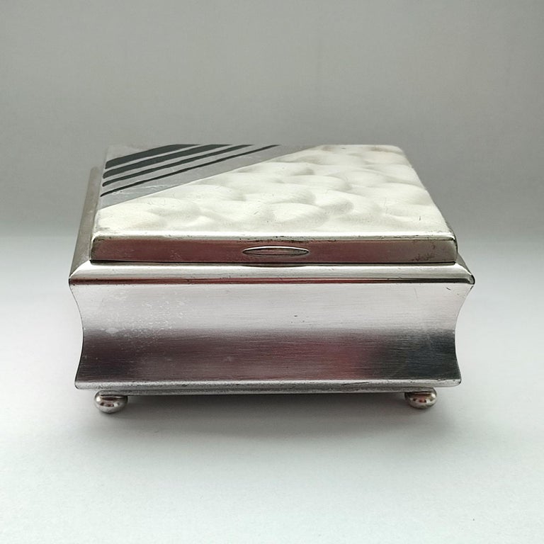 WMF Ikora Art Deco Silver Plate and Black Enamel Cigarettes Box with ...