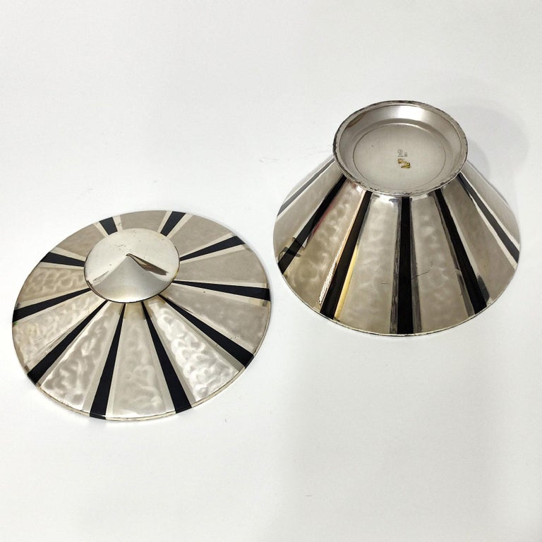 WMF Ikora Art Deco Silver Plate Decorative Box with Black Enamel Accent ...