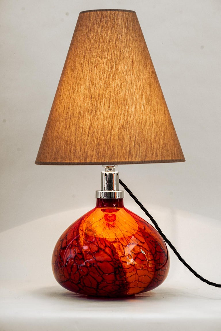 WMF Ikora Table Lamp Germany Around 1930s with Glass and Fabric Shade ...