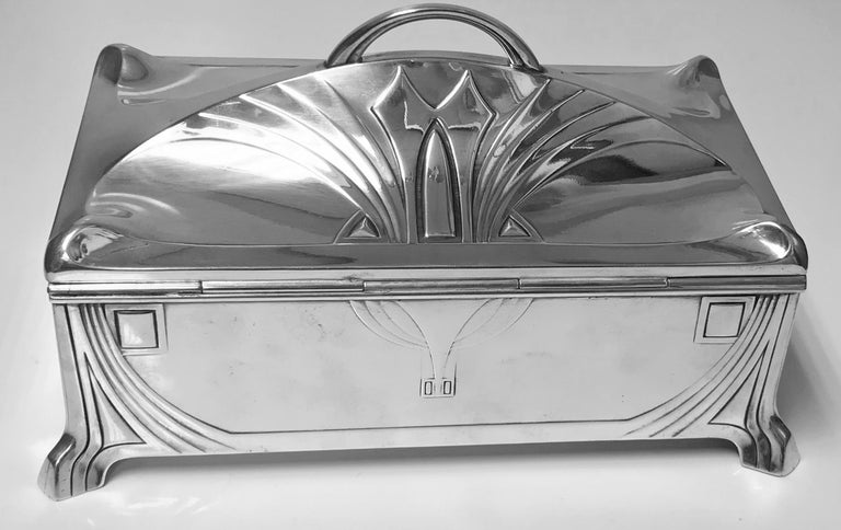 WMF Jugendstil Secessionist Silver plate Box, Germany at 1stDibs