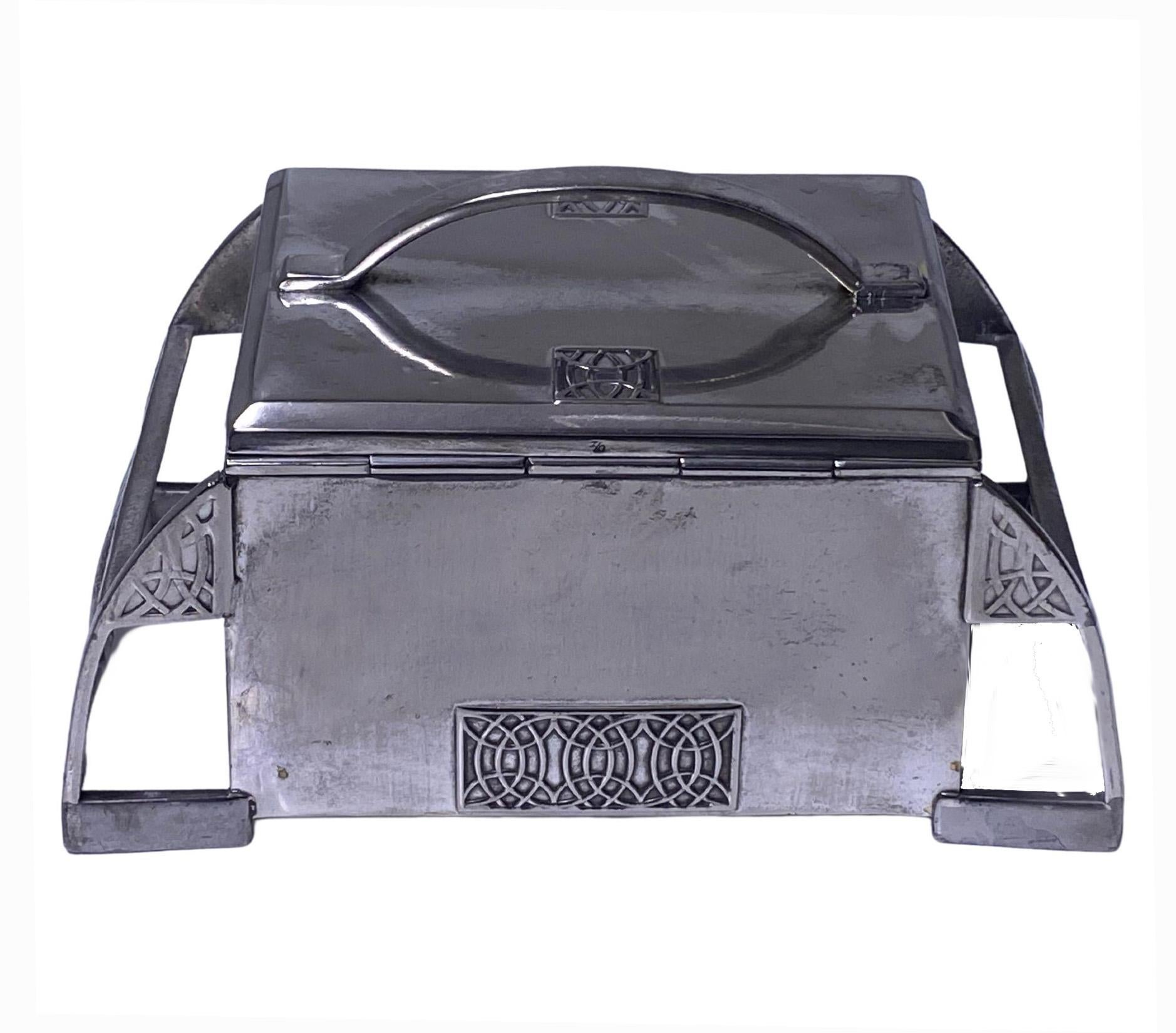 WMF Jugendstil Secessionist Silvered Pewter Box Germany, circa 1900 For ...