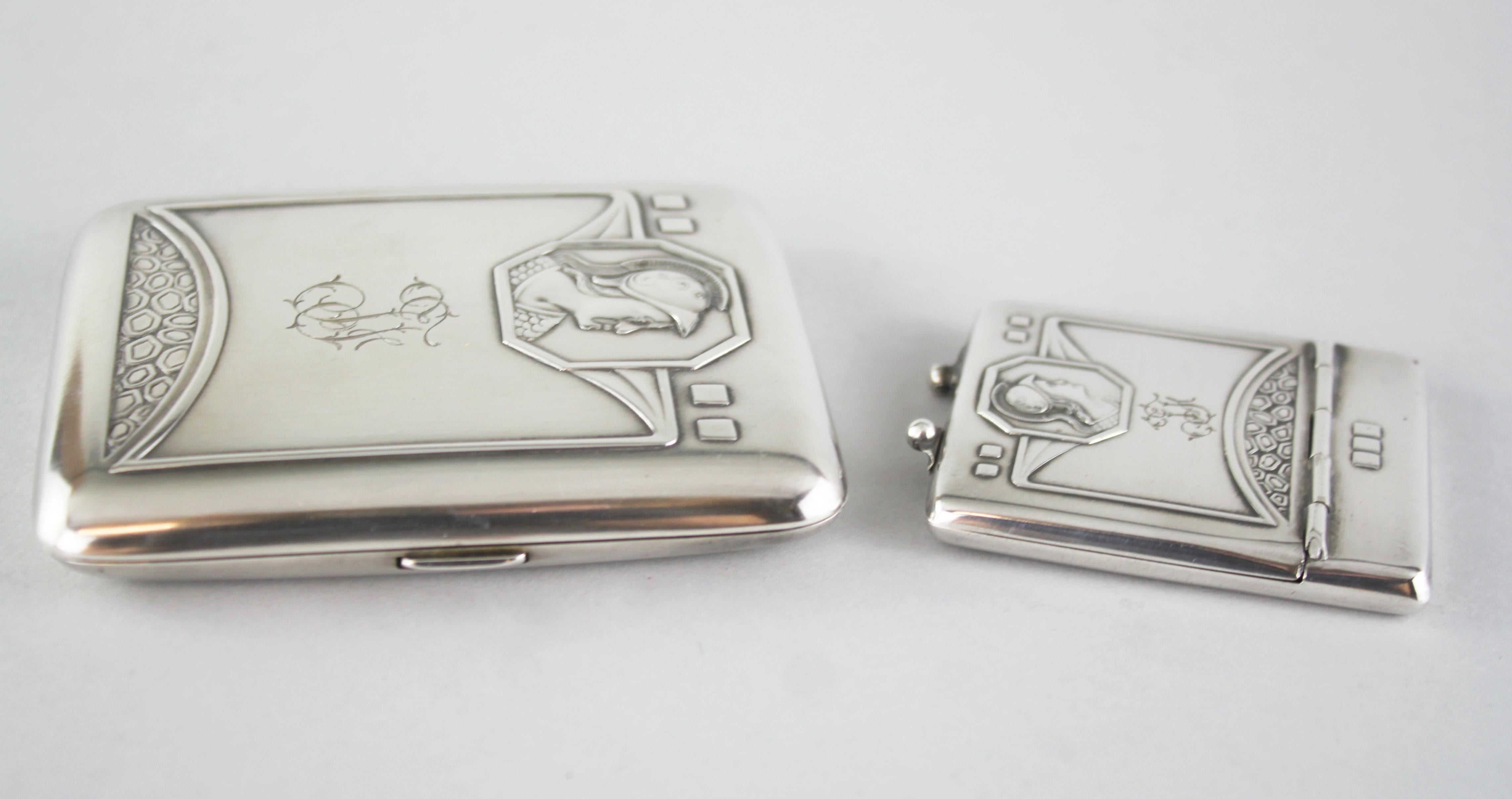 WMF "Metallwarenfabrik Straub and Schweizer" Art Novueau cigarette box ...