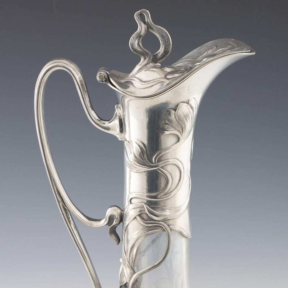 WMF Silver Plate Art Nouveau Claret Jug c1905 For Sale at 1stDibs