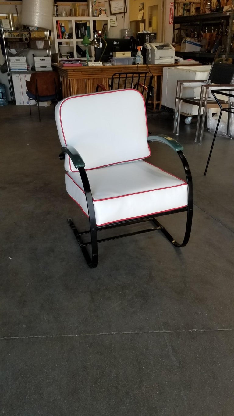 Wolfgang Hoffmann Custom Green and Black Springer Chair for Howell For ...
