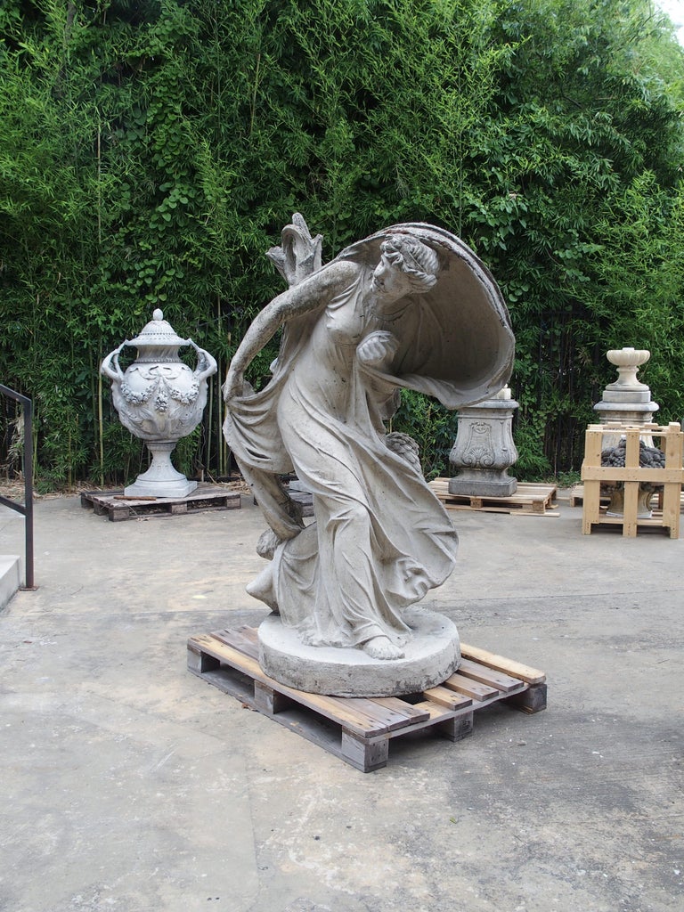 Woman Frightened by Lightning - Cast Stone Statue After Stouf Original ...