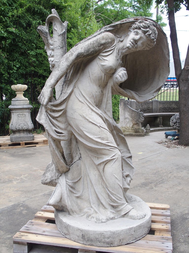 Woman Frightened by Lightning - Cast Stone Statue After Stouf Original ...