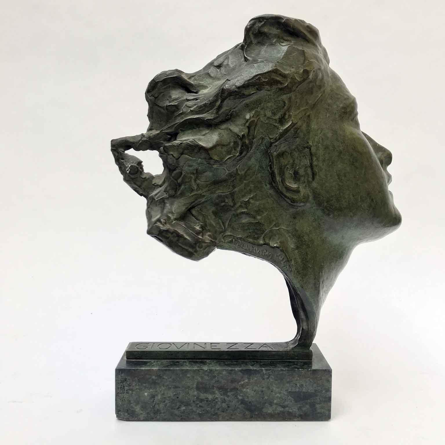 Woman Head Italian Bronze Sculpture Entitled Giovinezza Youth by ...