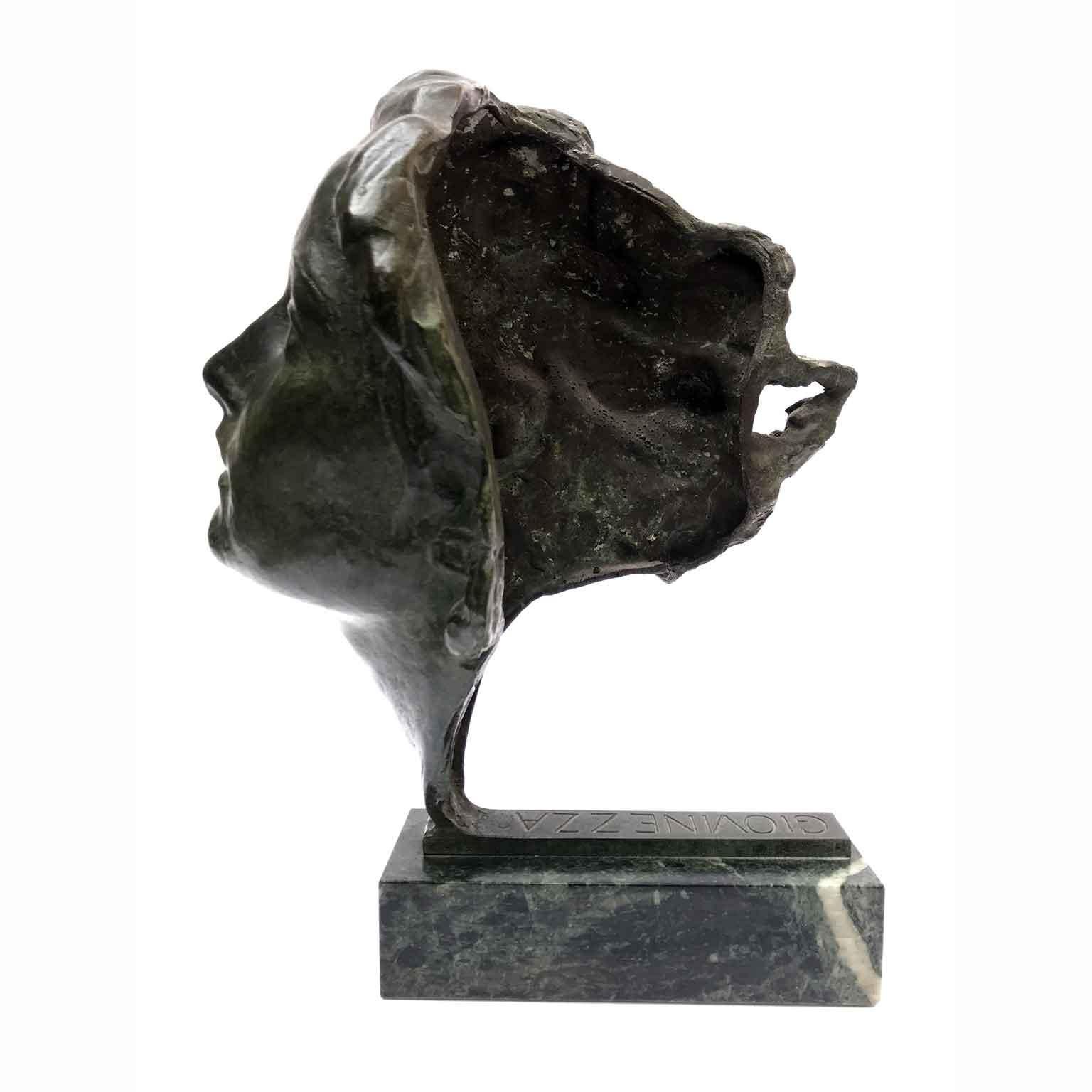 Woman Head Italian Bronze Sculpture Entitled Giovinezza Youth by ...