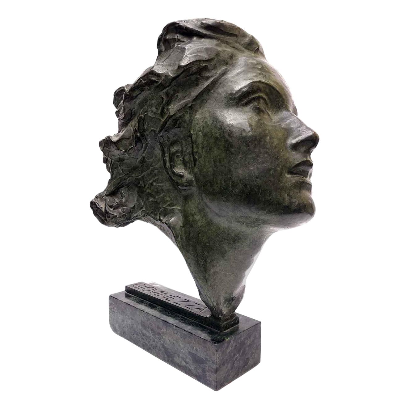 Woman Head Italian Bronze Sculpture Entitled Giovinezza Youth by ...