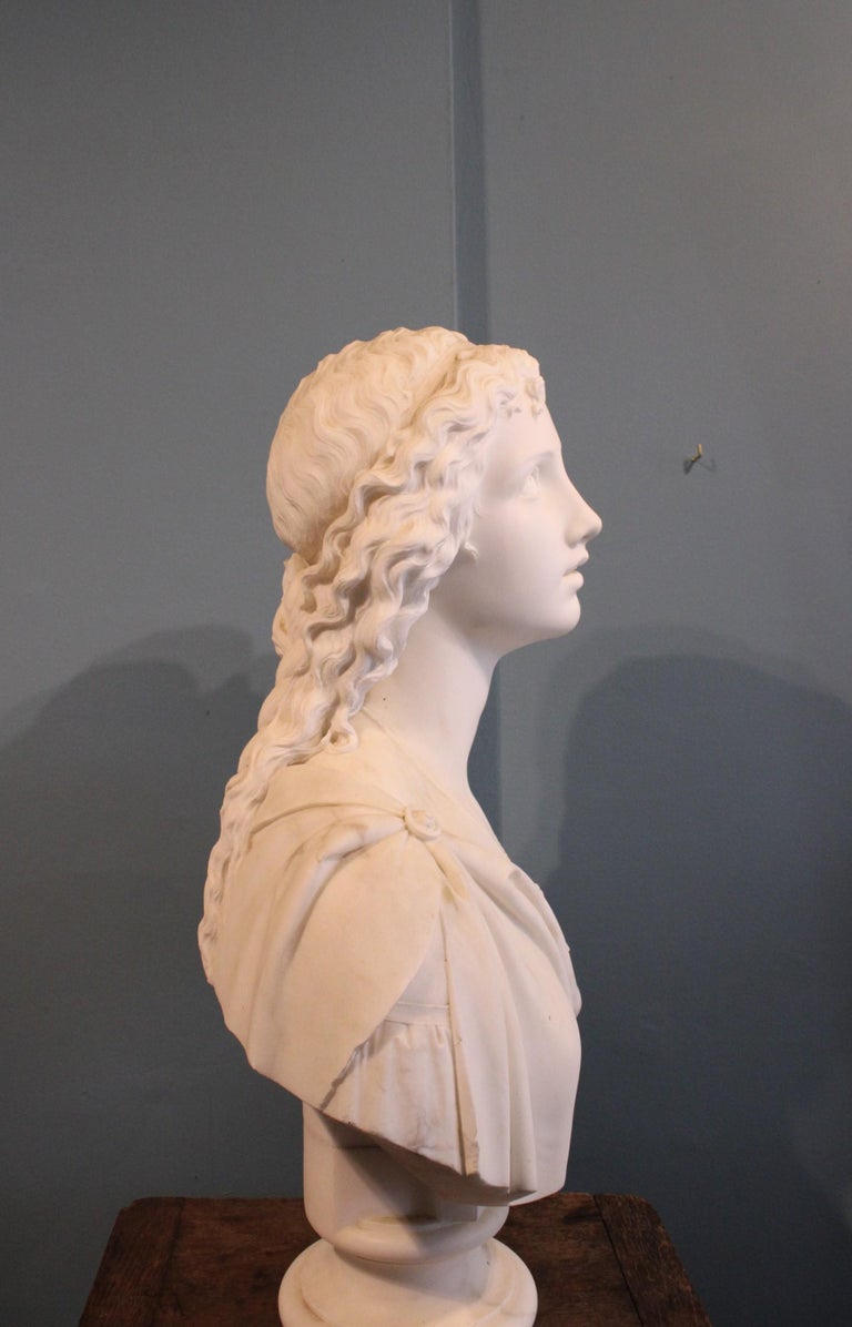 Woman Marble Bust by Giosue Argenti, 19th Century For Sale at 1stDibs