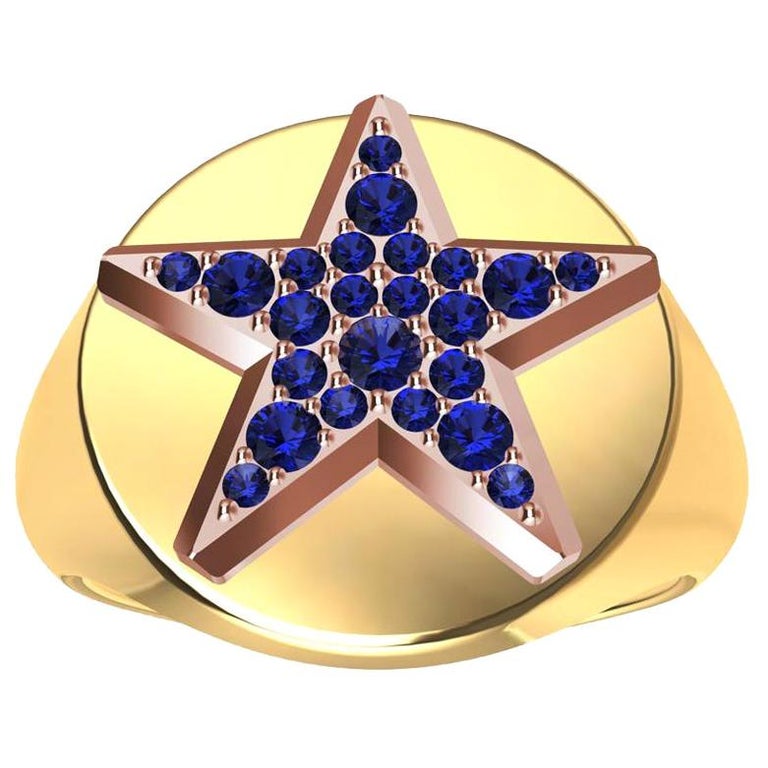 Customizable Womens 18 Karat Yellow and 18 Karat Rose Gold Sapphires ...