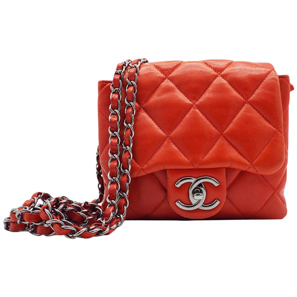 Chanel Red Quilted Lambskin Medium Classic Double Flap Bag at 1stDibs