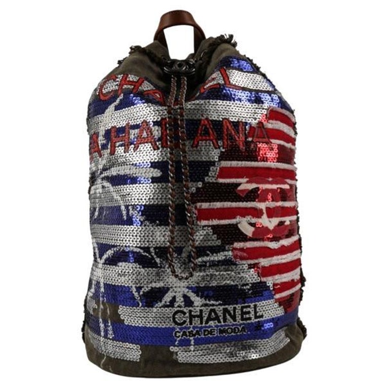 Womens Designer CHANEL CUBA LA HABANA SEQUIN BACKPACK For Sale at 1stDibs