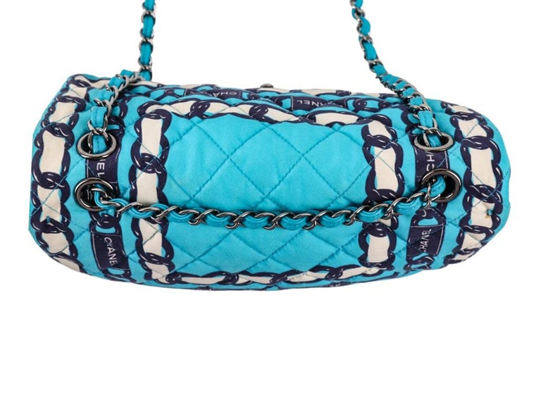 Womens Designer CHANEL SILK CHAIN PRINTED MEDIUM SINGLE FLAP For Sale ...