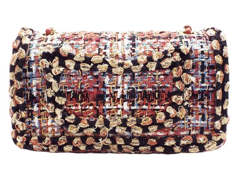 WOMENS DESIGNER Chanel Tweed Medium Double Flap Bag For Sale at 1stDibs