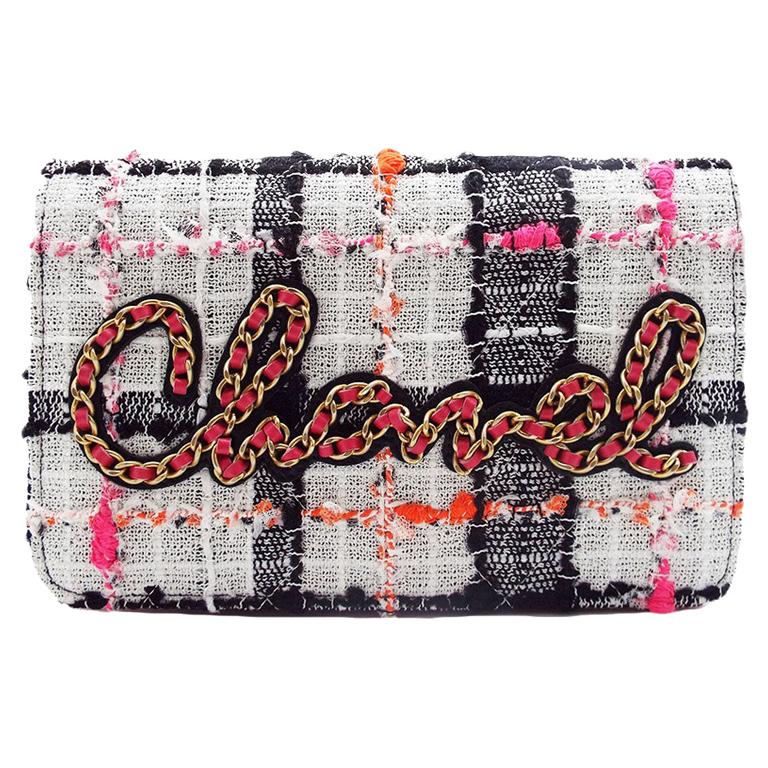 WOMENS DESIGNER Chanel Tweed Wallet On Chain For Sale at 1stDibs