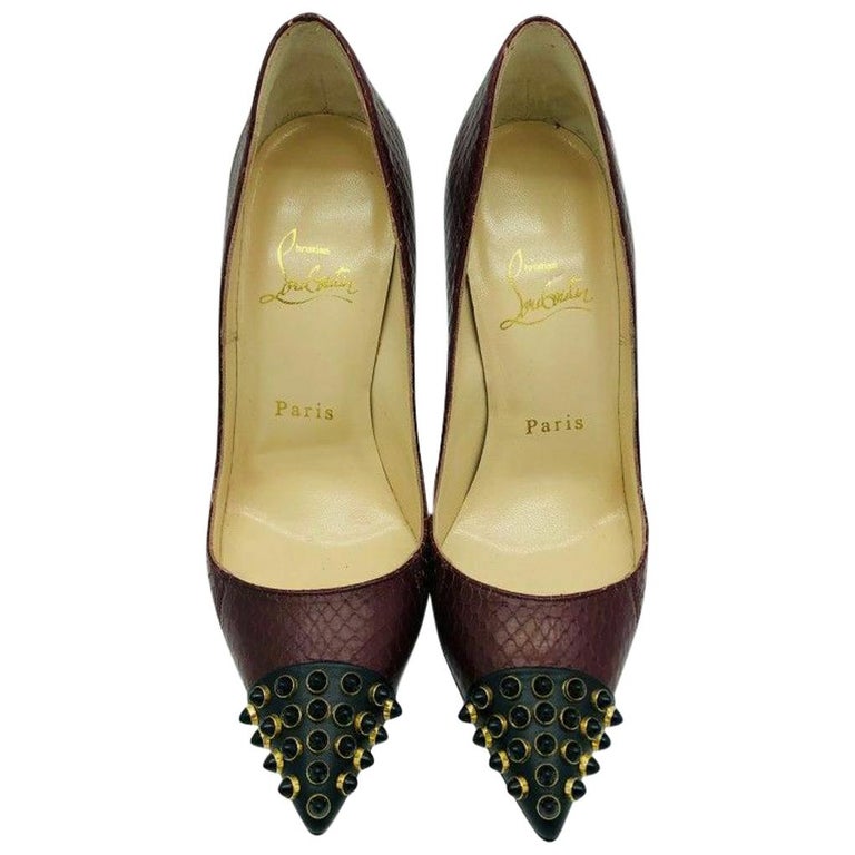 Womens Designer Christian Louboutin Python/Snake Heeled Pumps - 36 For ...