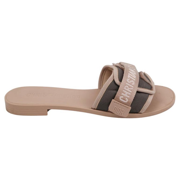 WOMENS DESIGNER Dior Diorevolution Sliders NUDE For Sale at 1stDibs