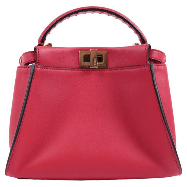 WOMENS DESIGNER Fendi Peekaboo Iconic Mini Bag Red For Sale at 1stDibs