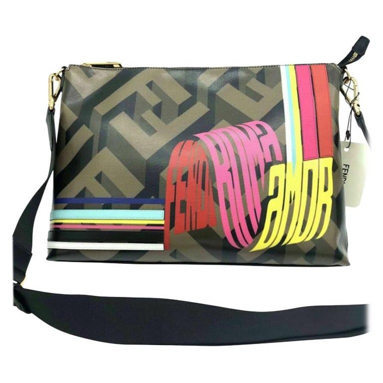 Womens Designer FENDI Roma Amor Messenger Bag For Sale at 1stDibs