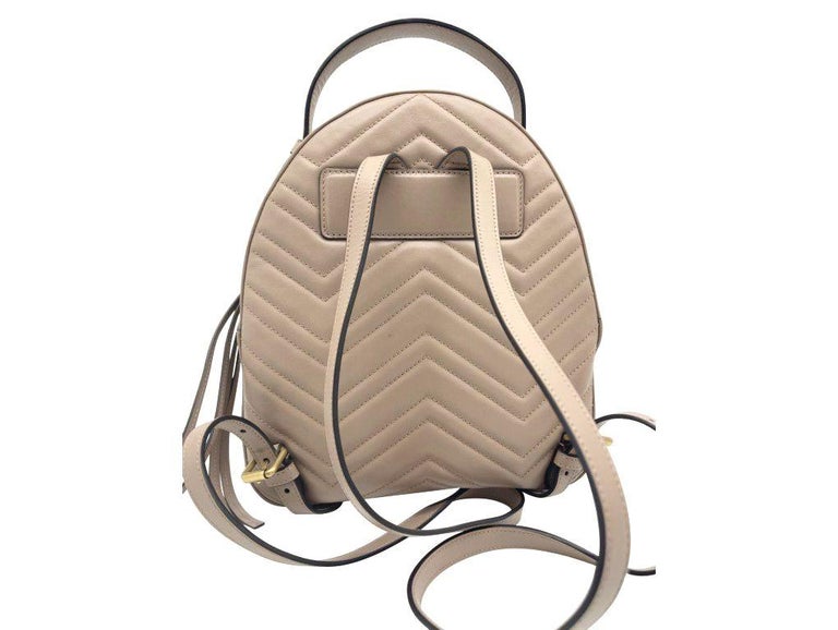 Womens Designer Gucci GG Marmont Backpack Beige For Sale at 1stDibs