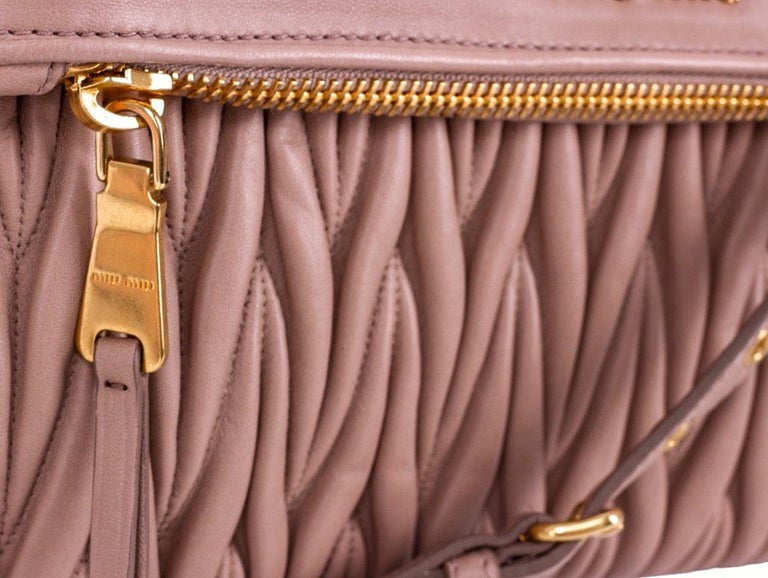 Womens Designer MIU MIU MATELASSE LEATHER BANDOLIER BAG For Sale at 1stDibs