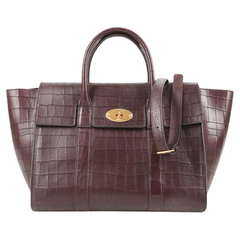 Mulberry Black/Brown Scotchgrain Leather Vintage Satchel For Sale at ...