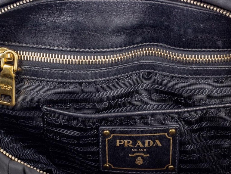 Womens Designer PRADA NYLON RUCHED TOTE BAG For Sale at 1stDibs