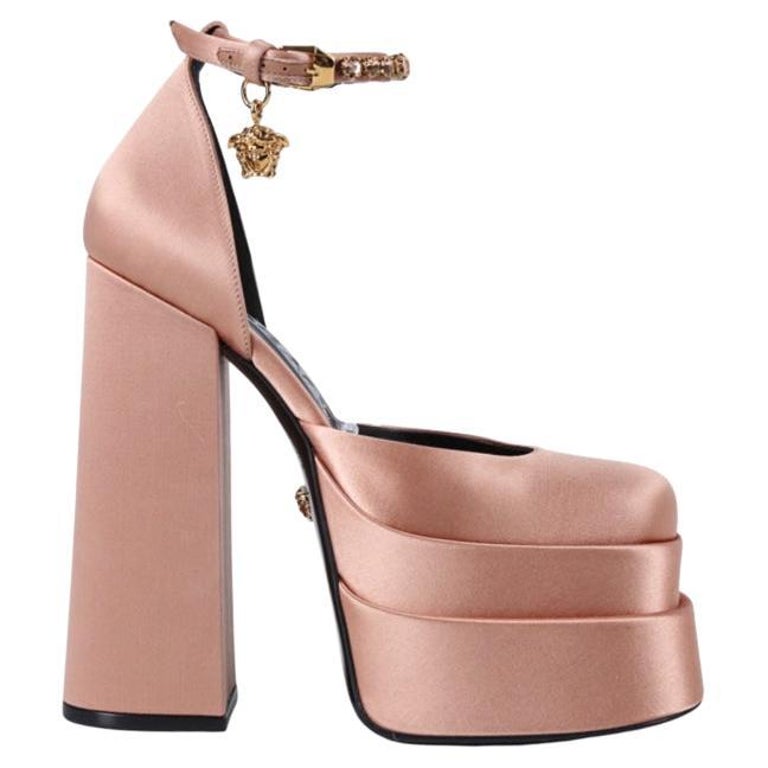 Womens Designer VERSACE MEDUSA AEVITAS SATIN PLATFORM PUMPS For Sale at ...