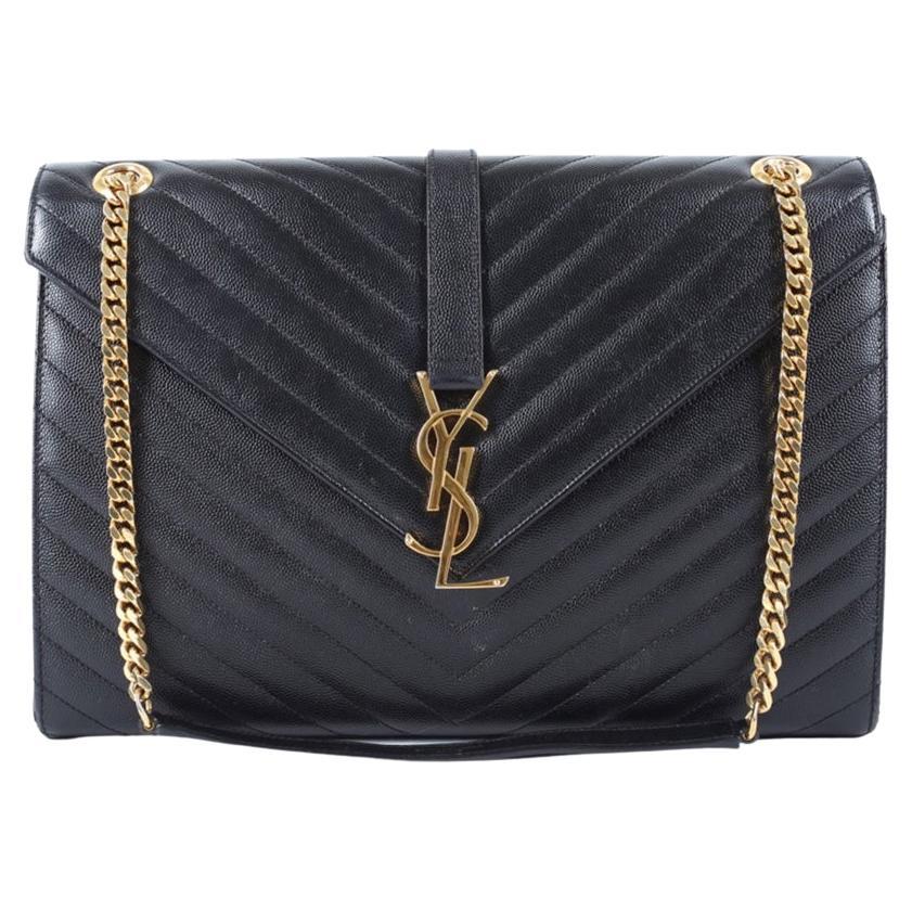 Womens Designer YSL LARGE ENVELOPE CHAIN FLAP BAG For Sale at 1stDibs