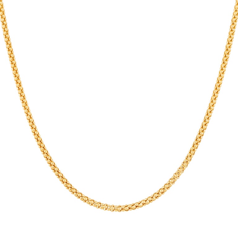 Women's Round Wheat Style Chain 18 Karat In Stock For Sale at 1stDibs