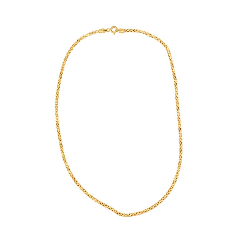 Women's Round Wheat Style Chain 18 Karat In Stock For Sale at 1stDibs