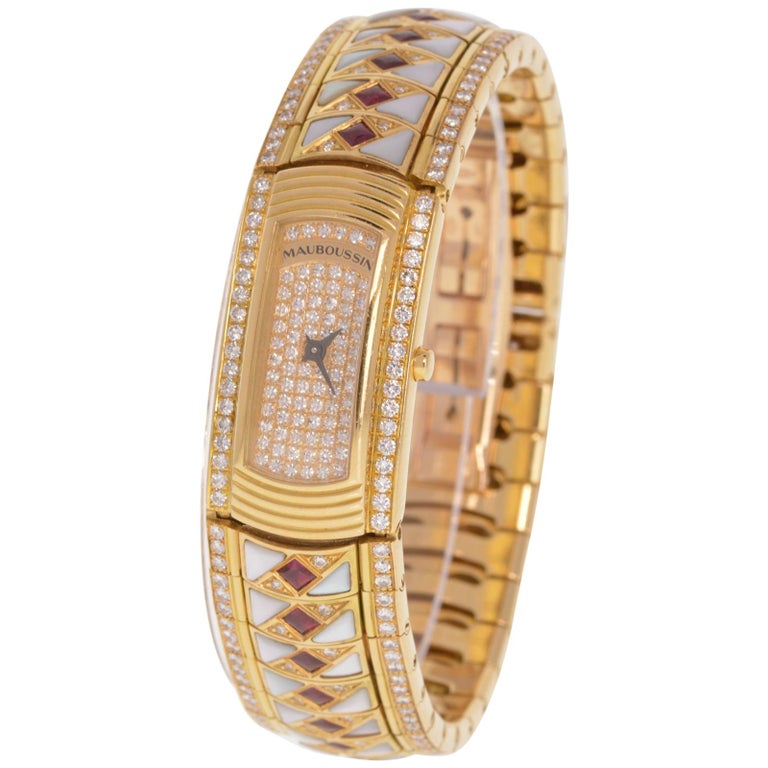Women's Vintage Mauboussin, Lady M Maxi Diamond, Ruby, 18 Karat Gold ...