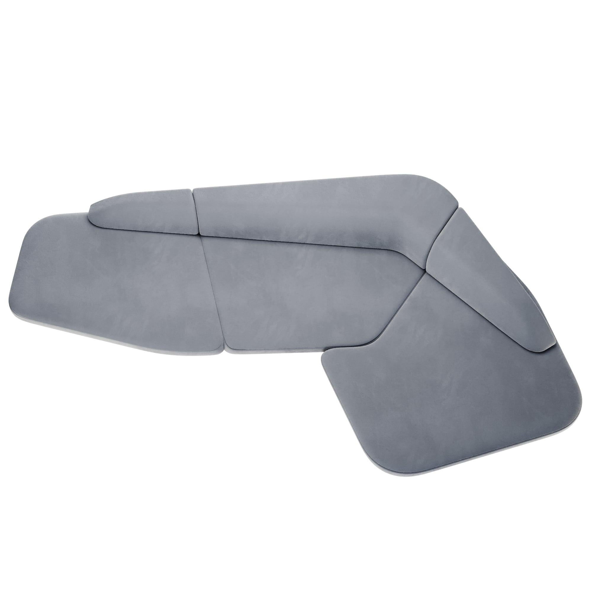 Wonatti Lozere Sofa, Walnut Wood Footer, Baby Blue color Velvet For ...