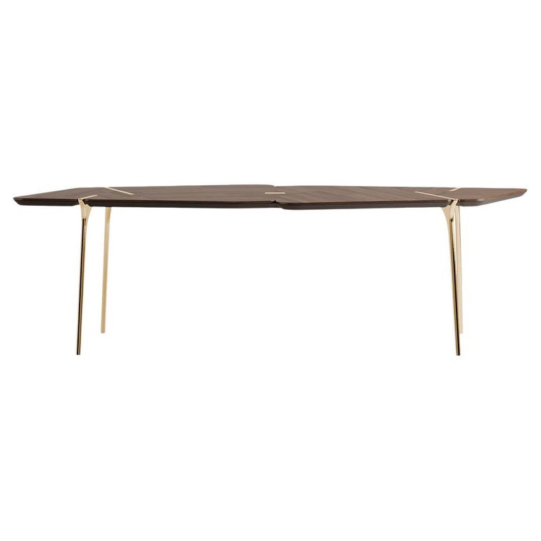 Wonatti Stavanger Dining Table, Walnut Wood Dining Table, Steel Dining ...