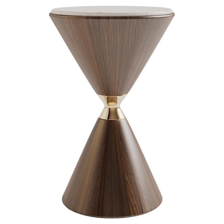 Wonatti Tuusula Side Table, Walnut Wood Side Table, Marble Side Table ...