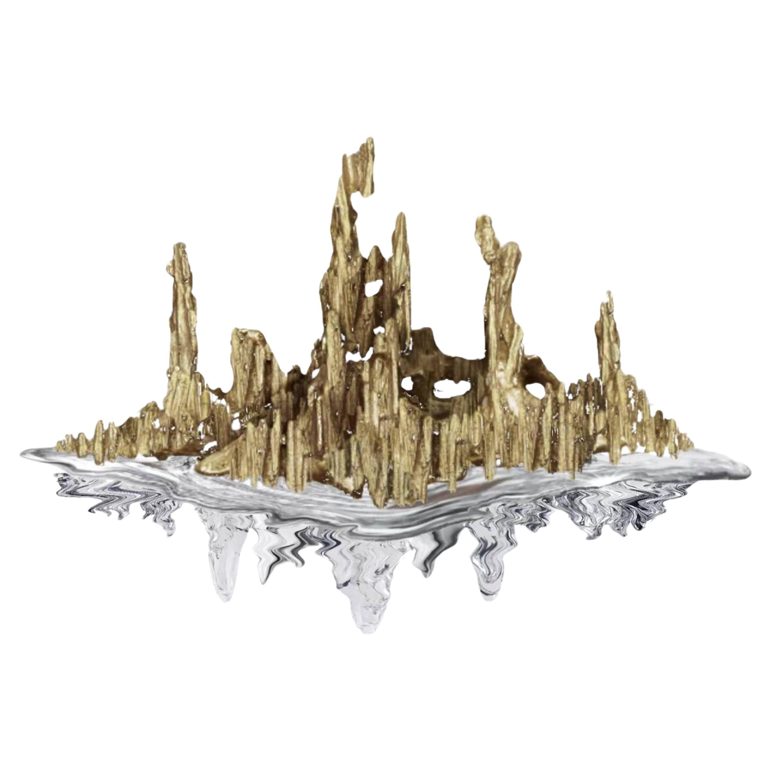 Wonder Stone Sculpture Brass And Crystal by Gordon Gu For Sale at 1stDibs