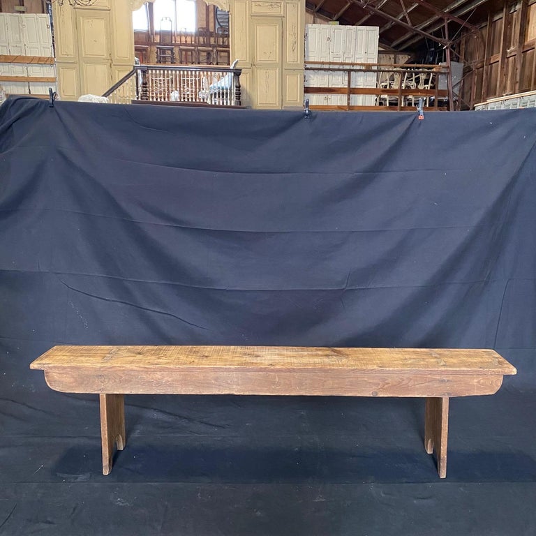 Wonderful 19th Century Classic Early New England Country Bench For Sale ...