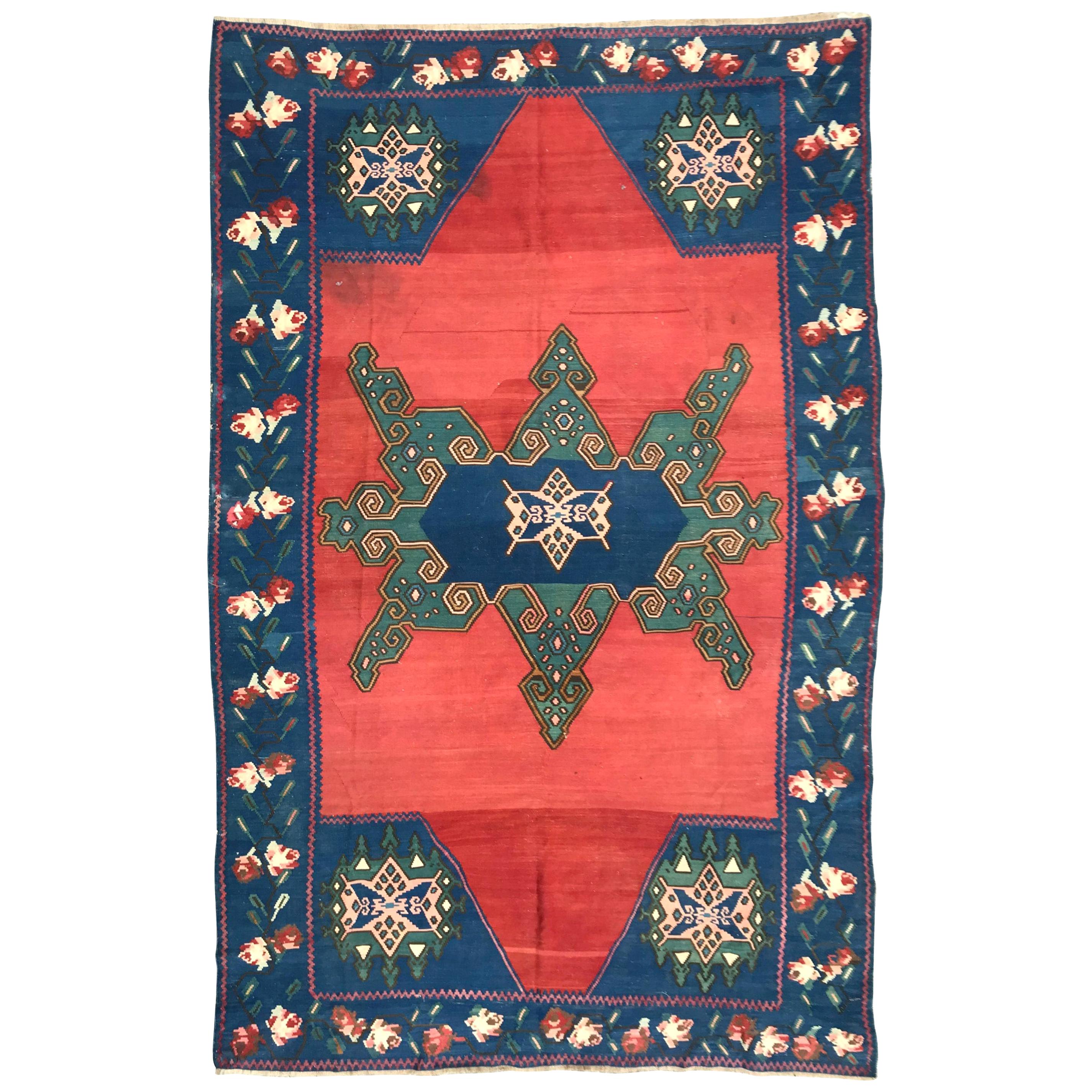 Antique Shahsavan Kilim Rug For Sale at 1stDibs